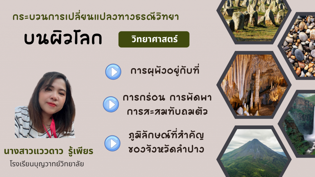 กระบวนการเปลี่ยนแปลงทางธรณีวิทยาบนผิวโลก (วิทยาศาสตร์ ม.2) – EDUVATOR LPRU